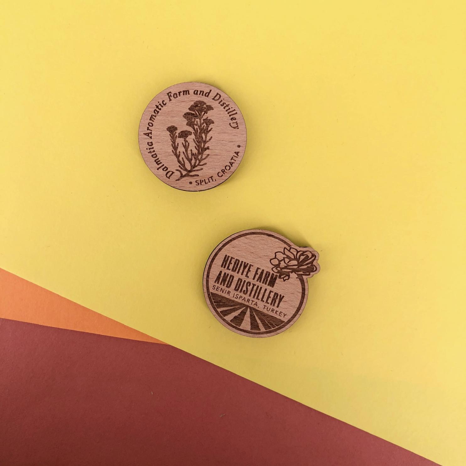 Custom Wooden Pins, Wooden Badges - Honour